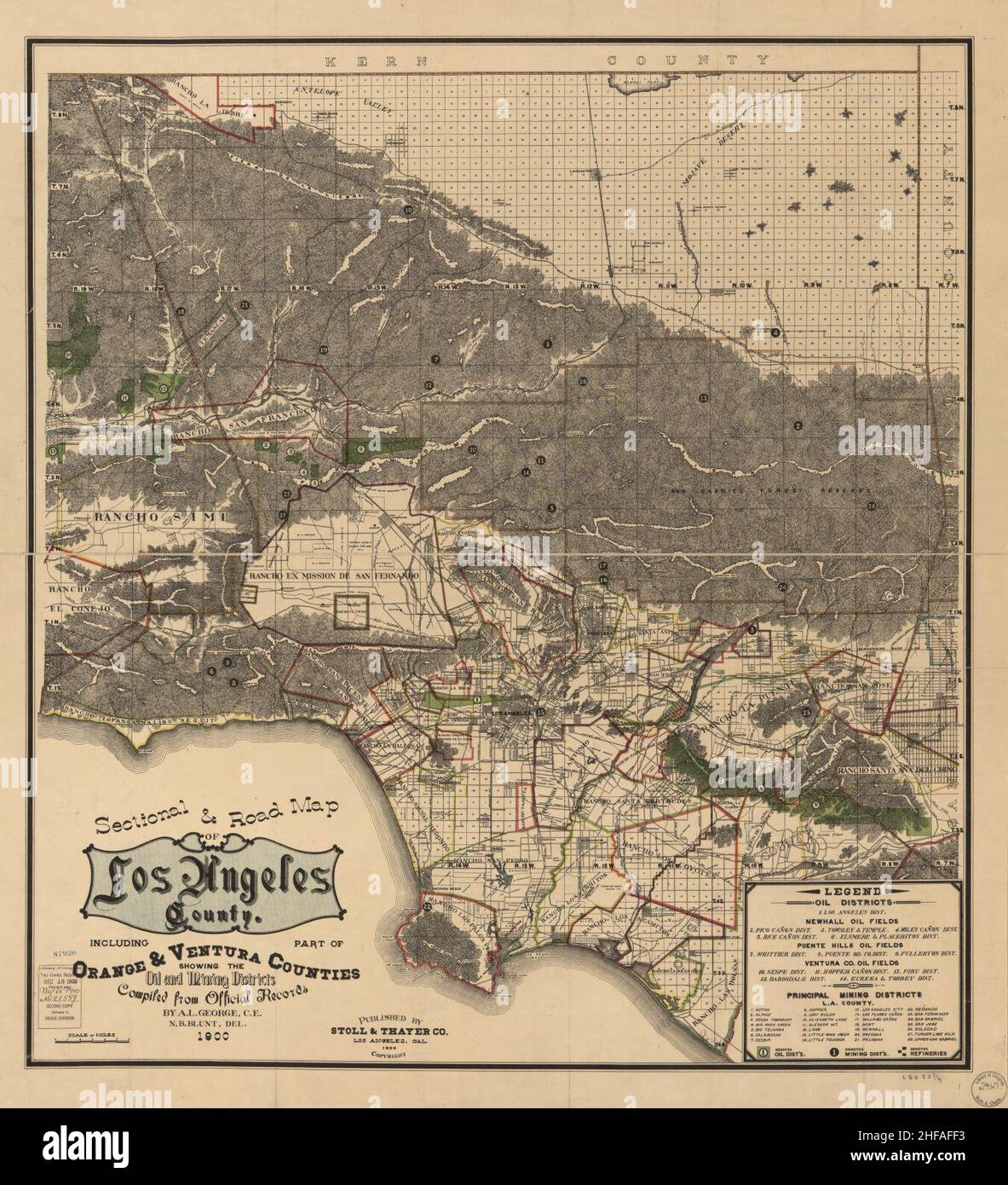 Map of los angeles county hi-res stock photography and images - Alamy