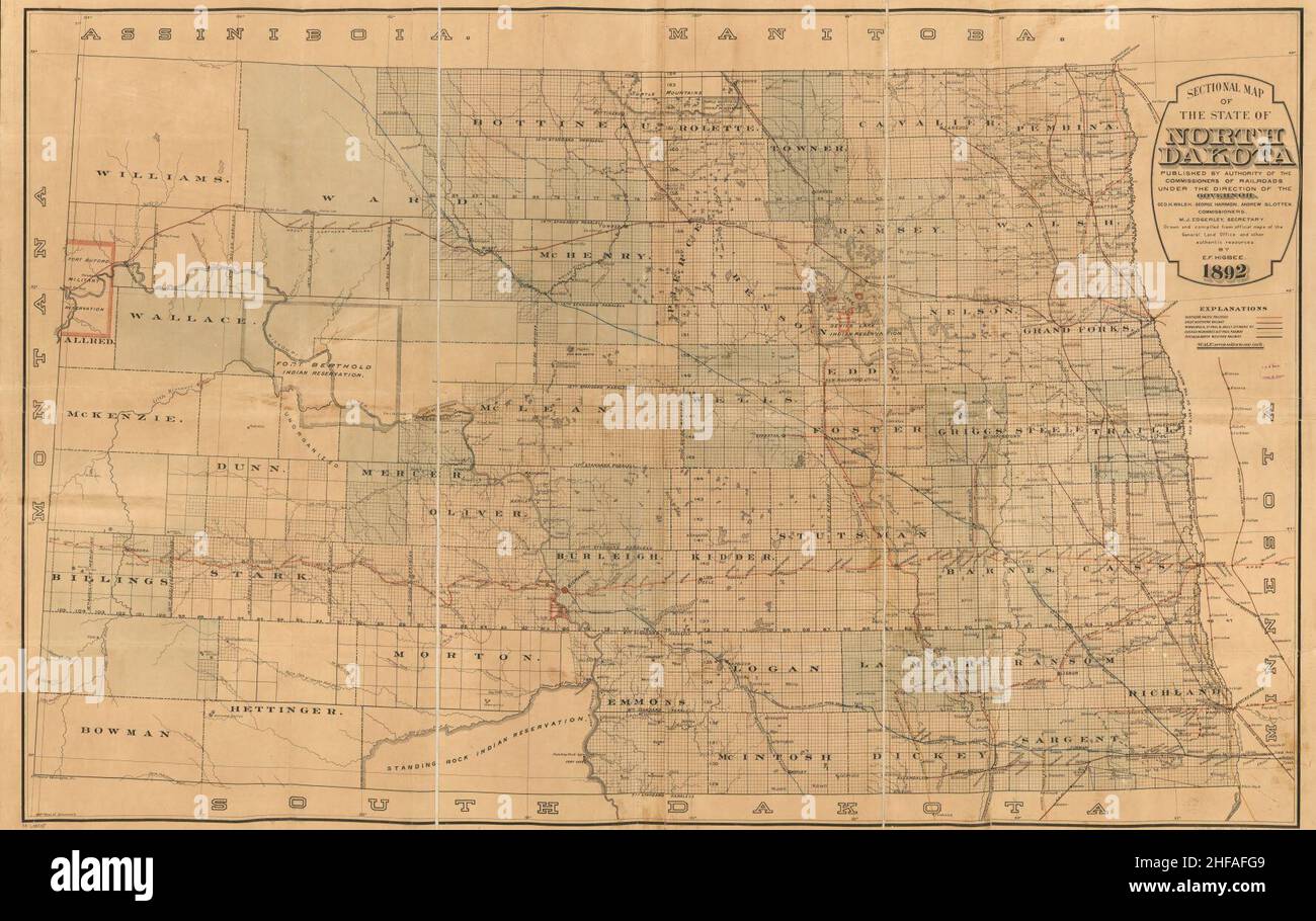 Sectional map of the state of North Dakota published by authority of ...