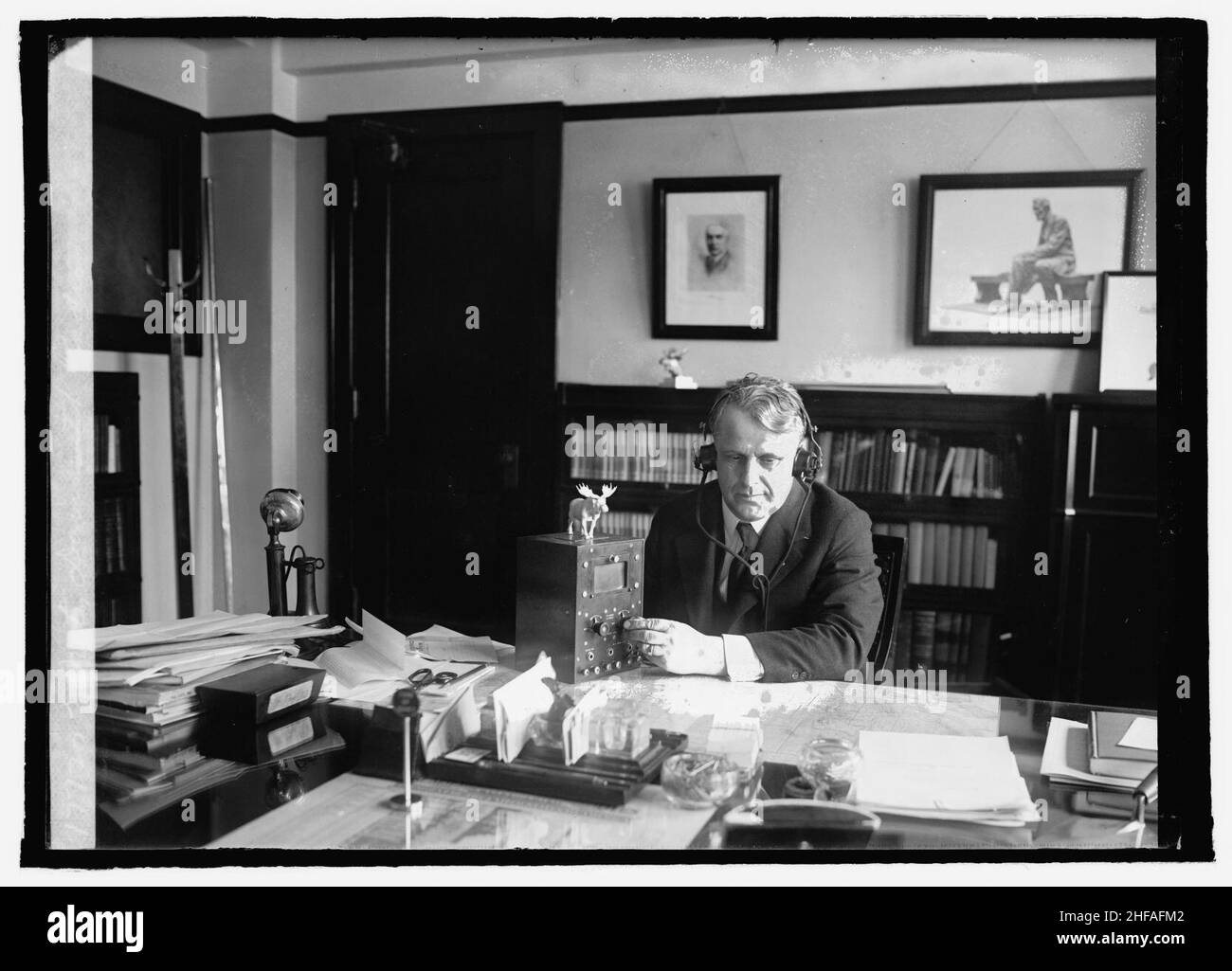 Secty. Davis with radio, (3-9-22 Stock Photo - Alamy