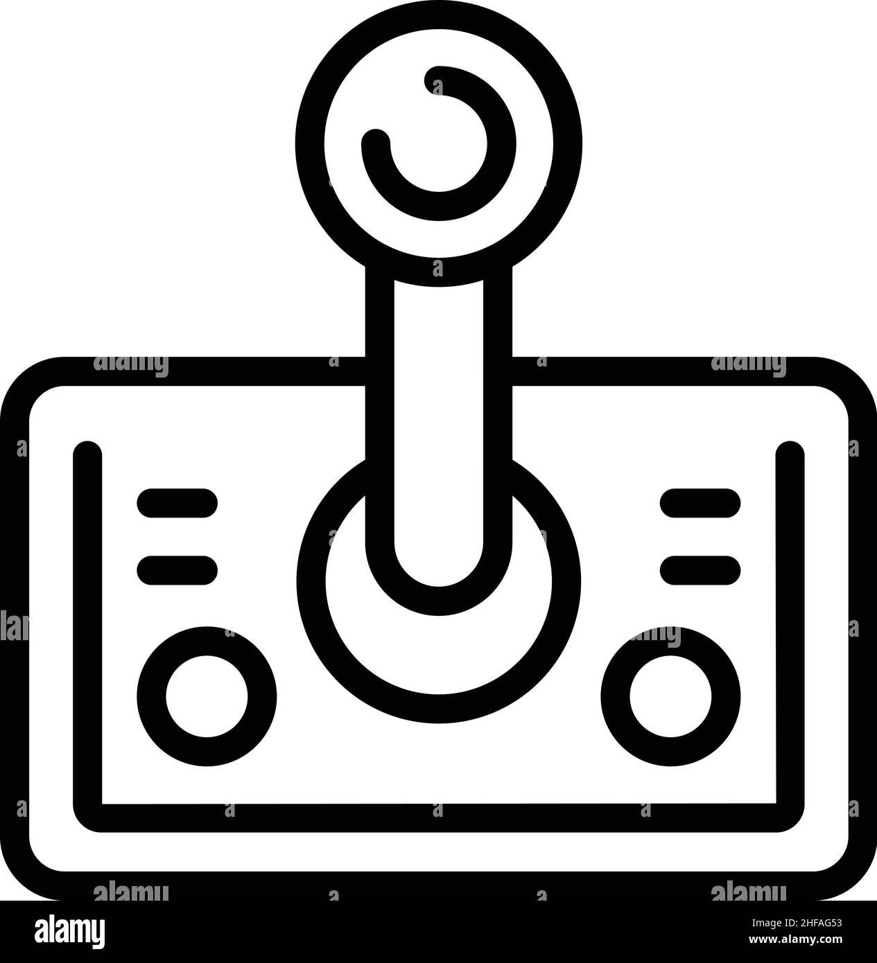 Retro joystick icon outline vector. Game machine. Button menu Stock ...