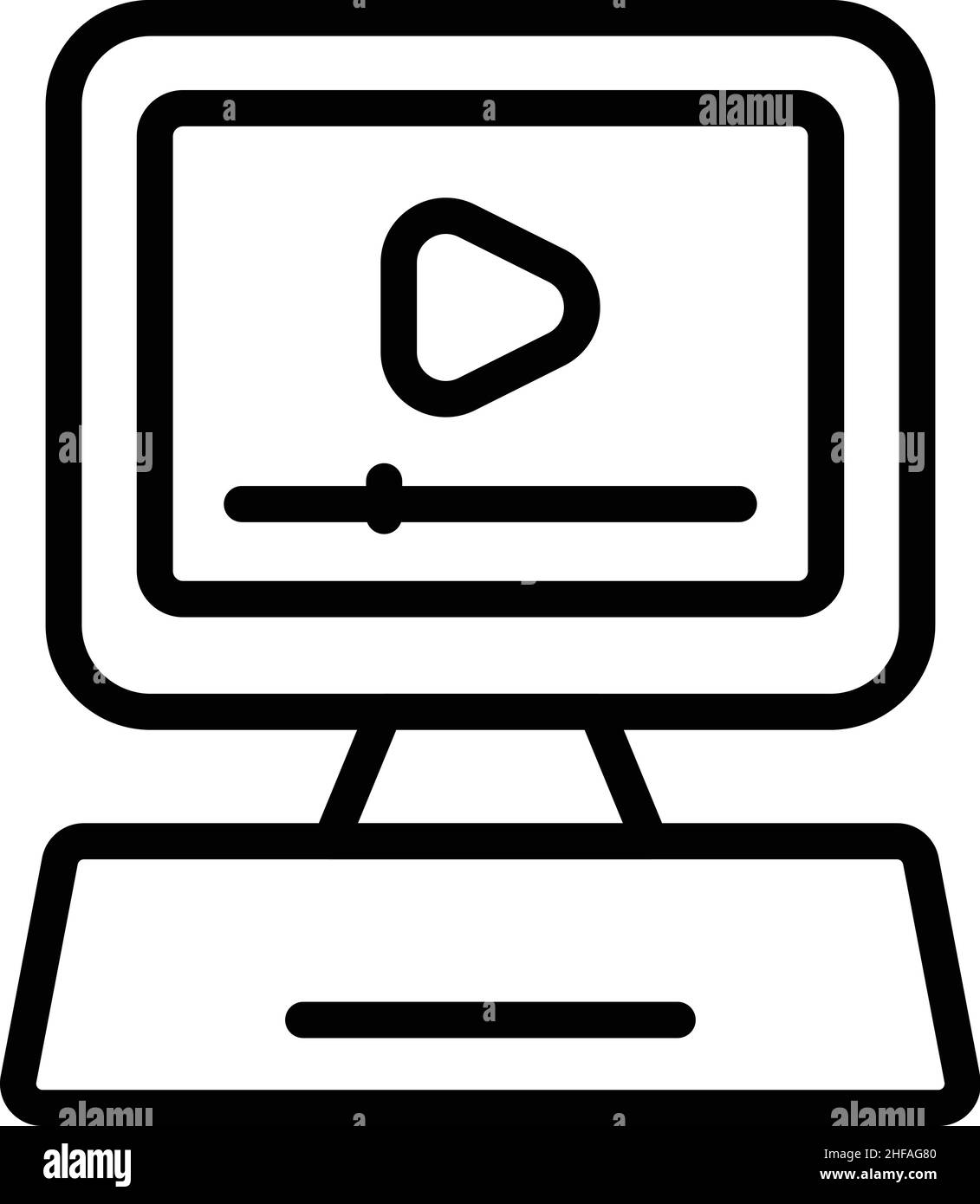 Old pc gameplay icon outline vector. Arcade button. Menu mobile Stock ...