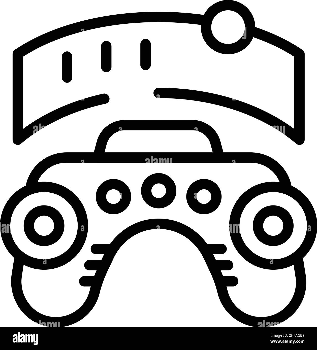 Vr joystick icon outline vector. Button menu. Casino arcade Stock ...