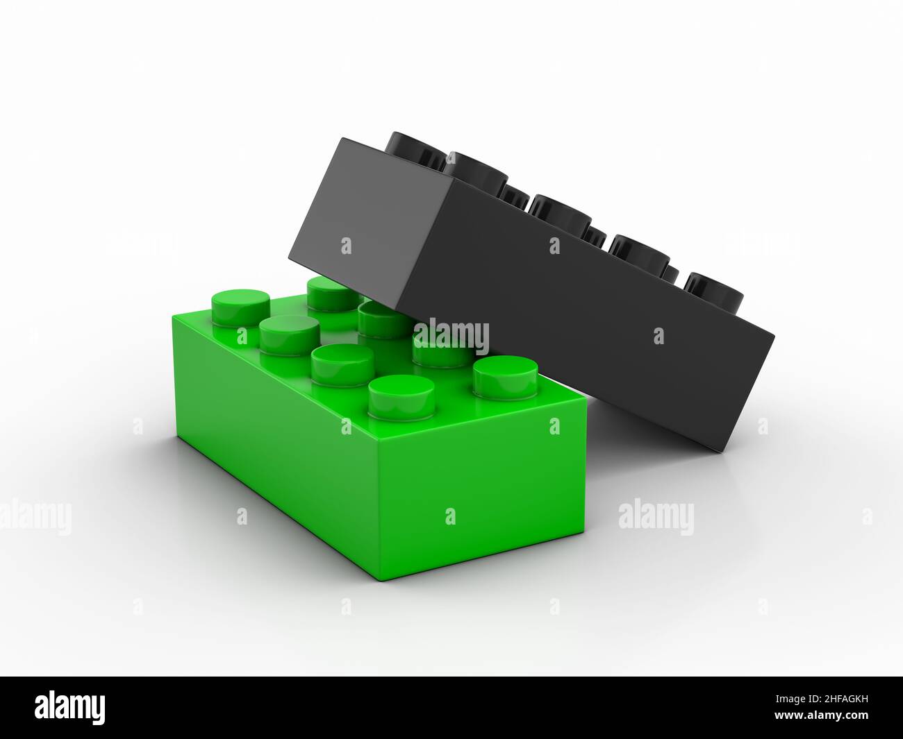 Toy blocks on a white background. 3d illustration Stock Photo - Alamy