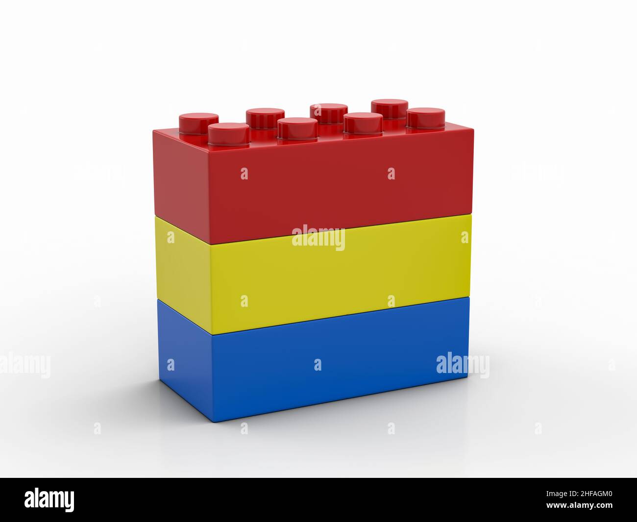 Toy blocks on a white background. 3d illustration Stock Photo - Alamy