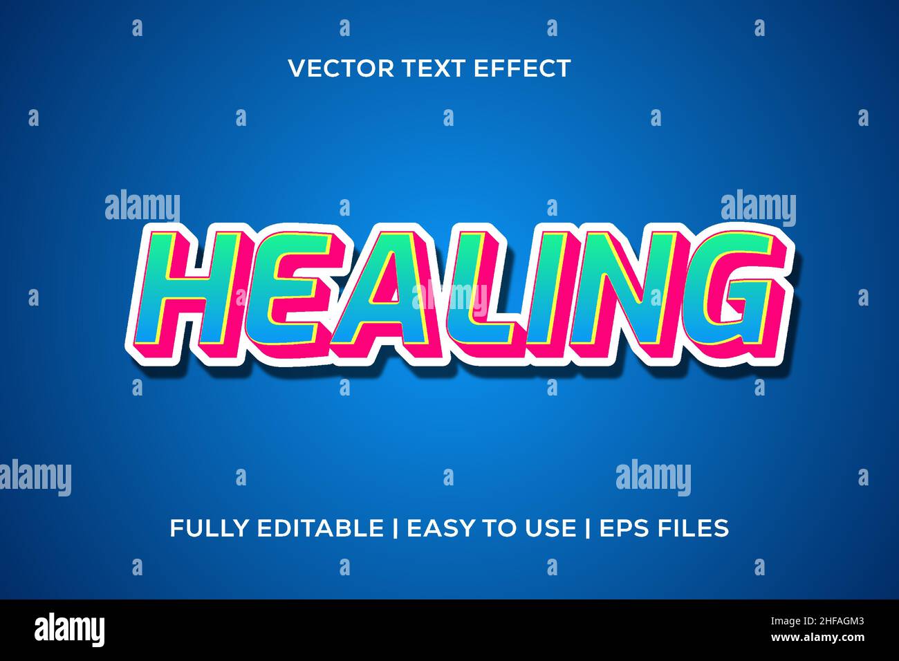 fully editable vector text effect healing. eps files, easy to use, word ...