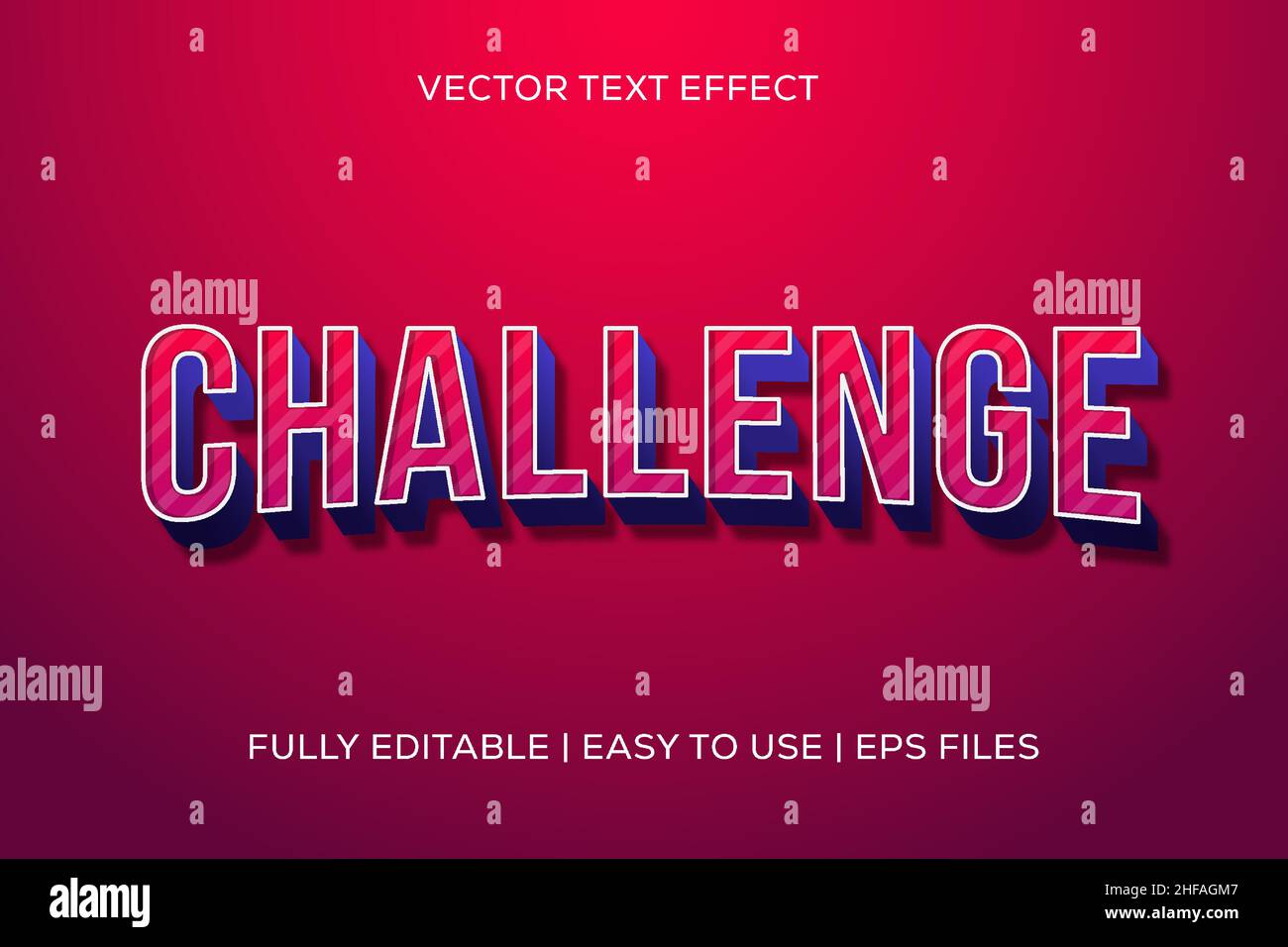 challenge vector text effect fully editable easy to use Stock Vector ...