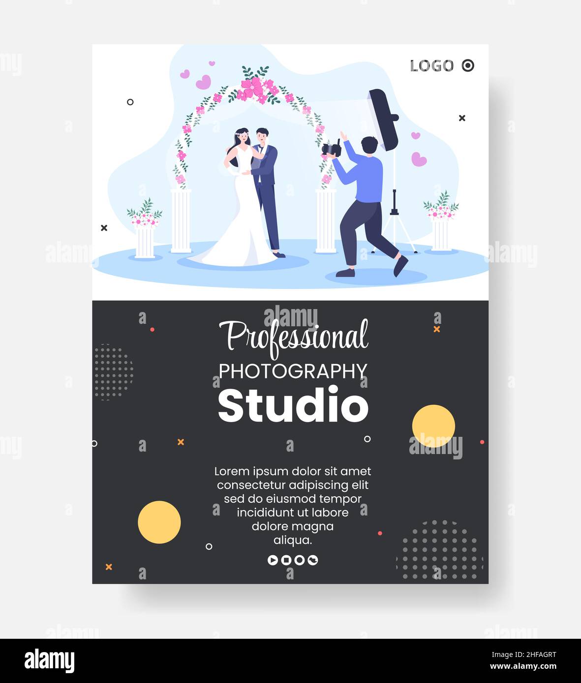 Photographer with Camera and Digital Film Equipment Poster Template ...