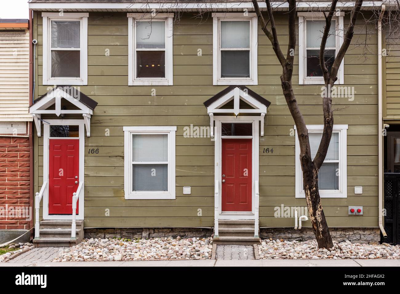 Ottawa, Canada - December 17, 2021: Two-story residential townhouse ...