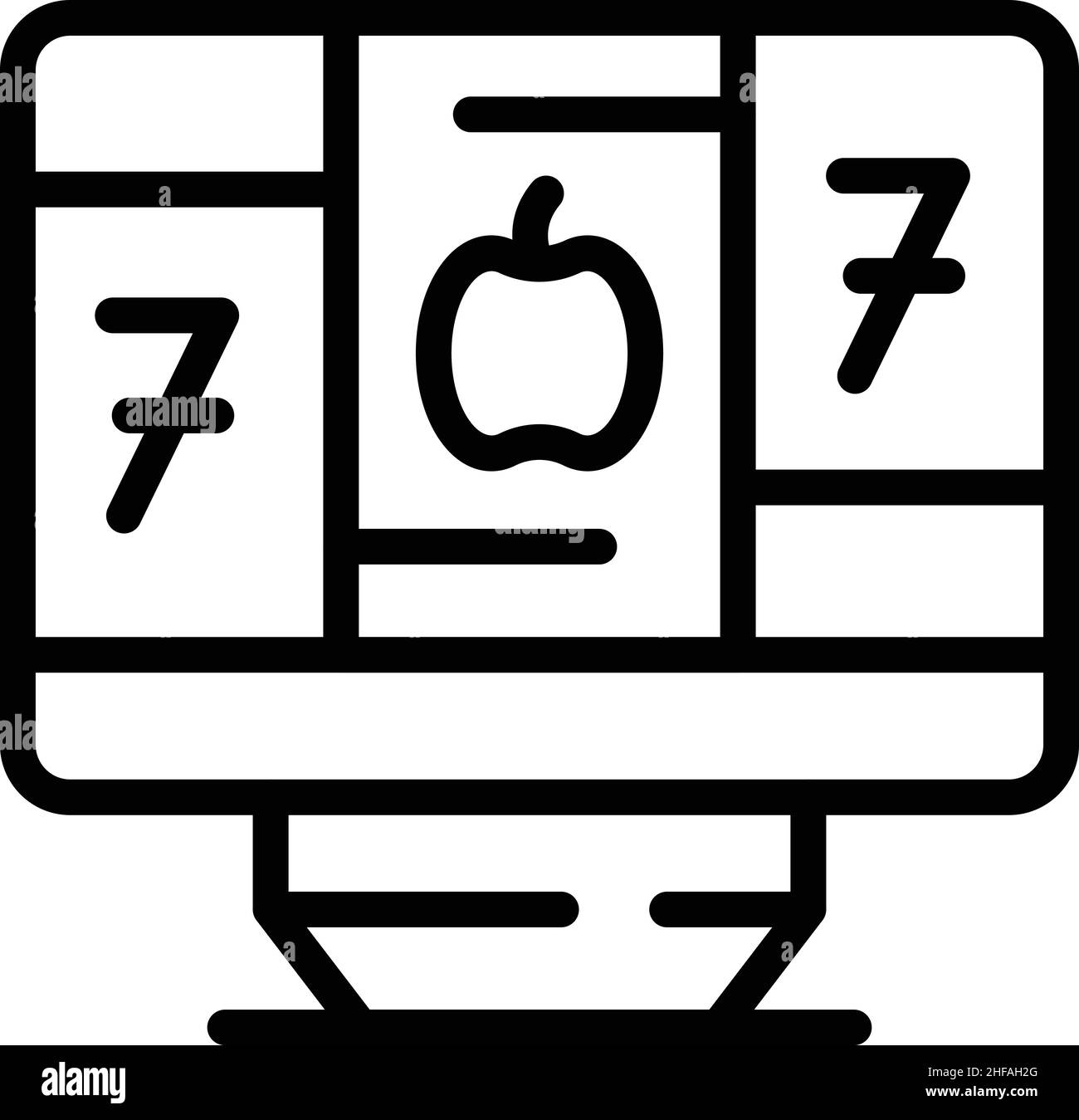 Casino slot icon outline vector. Game machine. Arcade button Stock ...