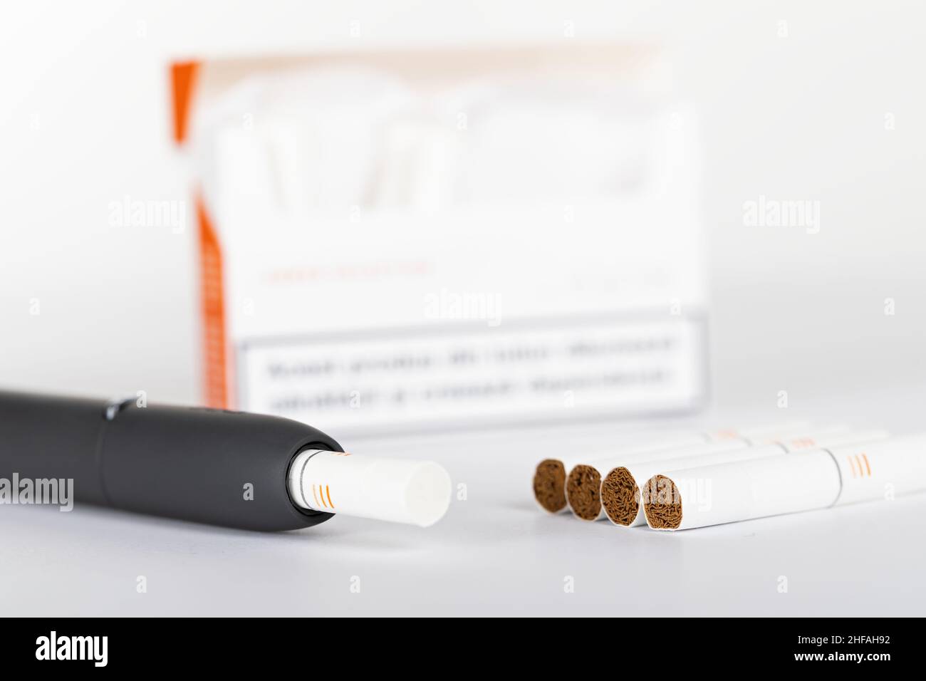Picture of an electronic tobacco smoking system on white background ...