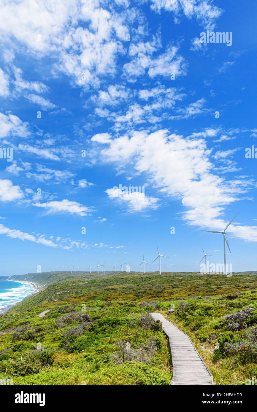 Wind turbines overlooking Albany Wind Farm Walk and the Bibbulmun Track ...