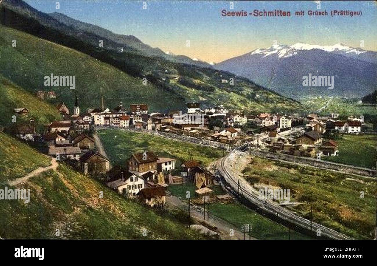 Seewis-Schmitten Ansichtskarte um 1900 Geering Tim Stock Photo - Alamy
