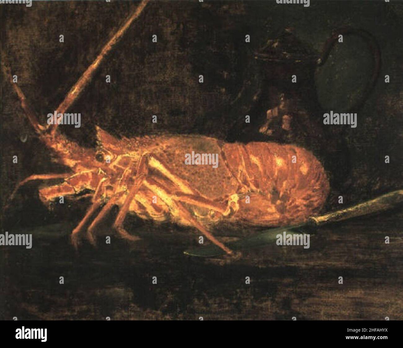 Segantini - Stilleben mit Hummer, Kanne und Messer, 1878 Stock Photo ...