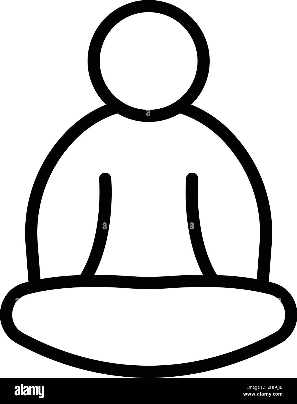 Lotus pose meditation icon outline vector. Woman yoga. Relax happy ...