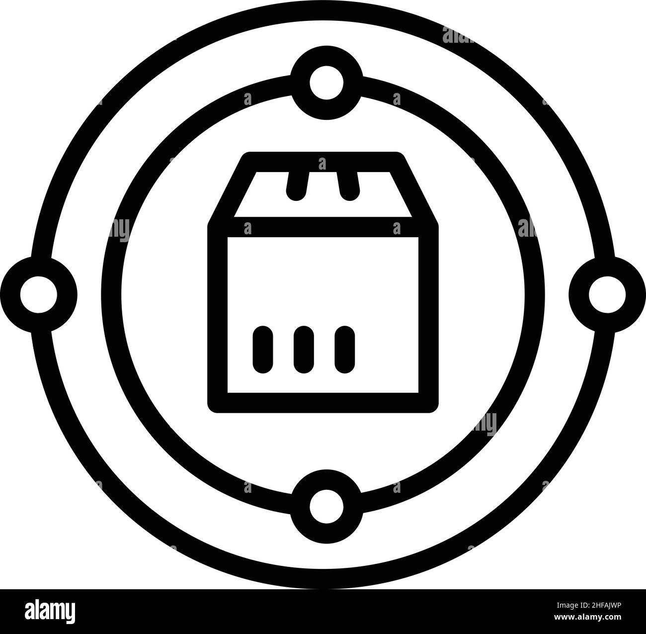Digital parcel tracking icon outline vector. Service order. Truck cargo ...