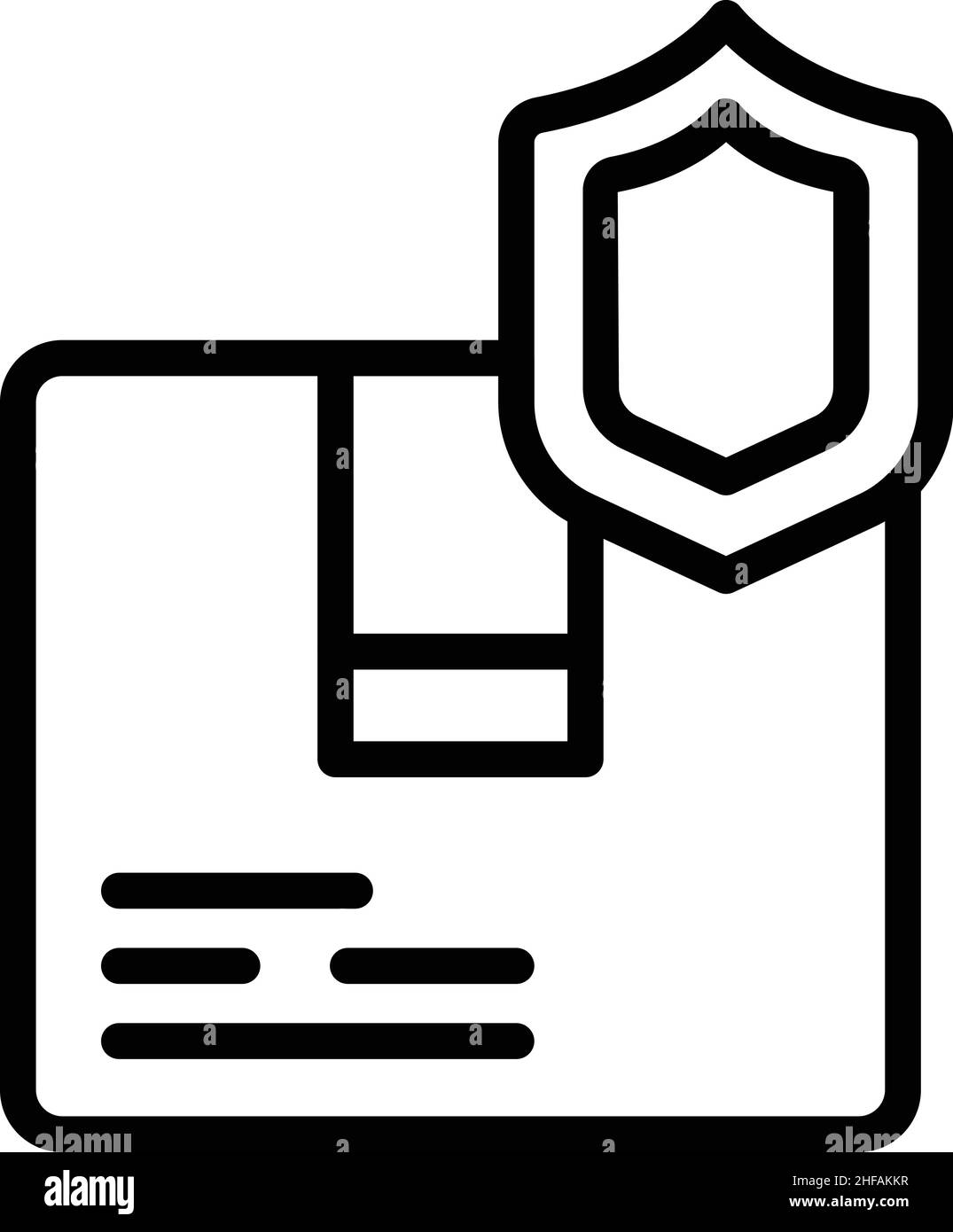Parcel protection icon outline vector. Service order. Export box Stock ...