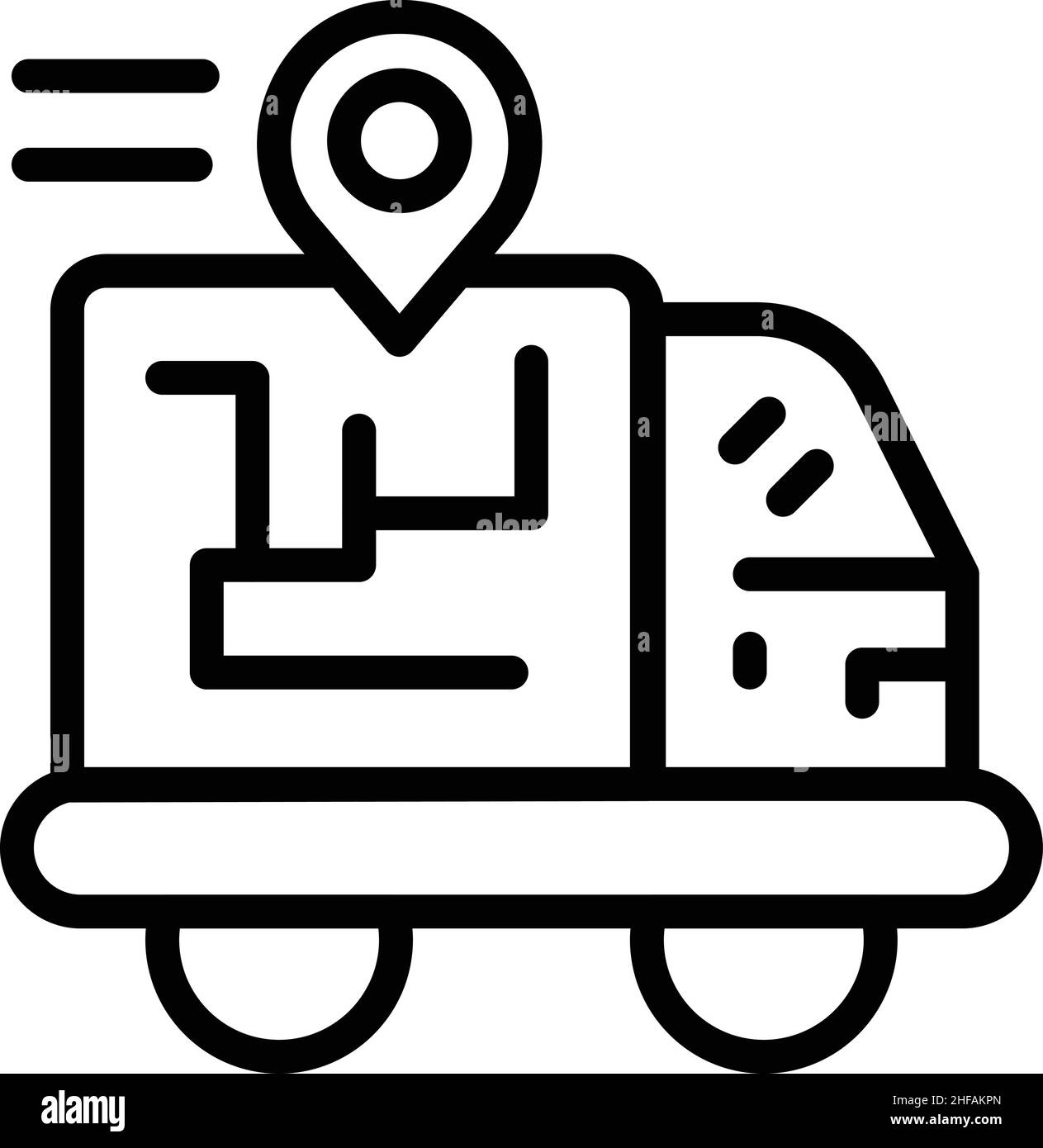 Truck parcel tracking icon outline vector. Order map. Date service ...