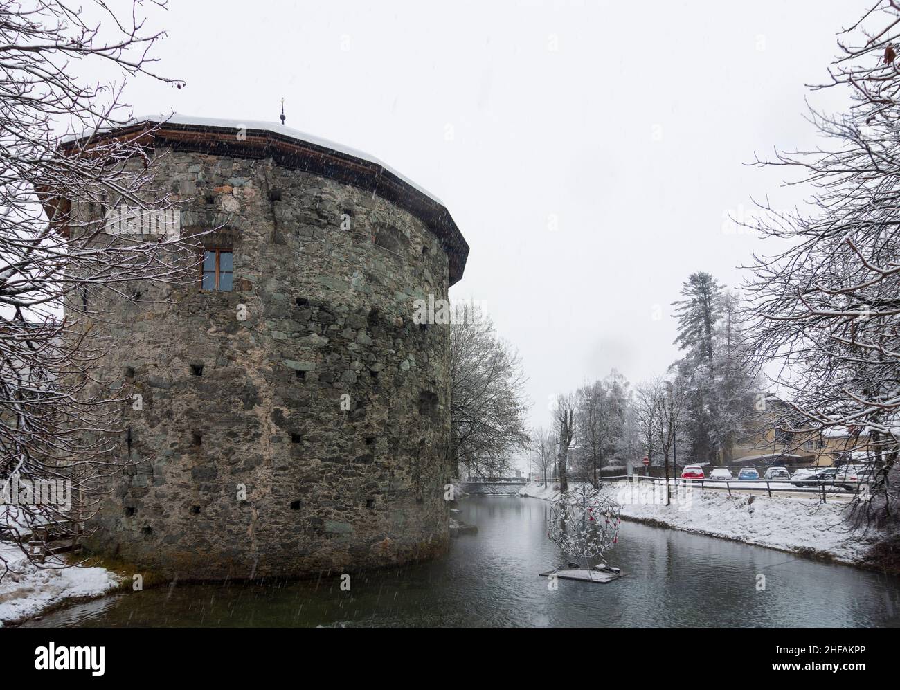 Radstadt: Teichturm (Pond Tower), Town Pond, town wall in Pongau ...