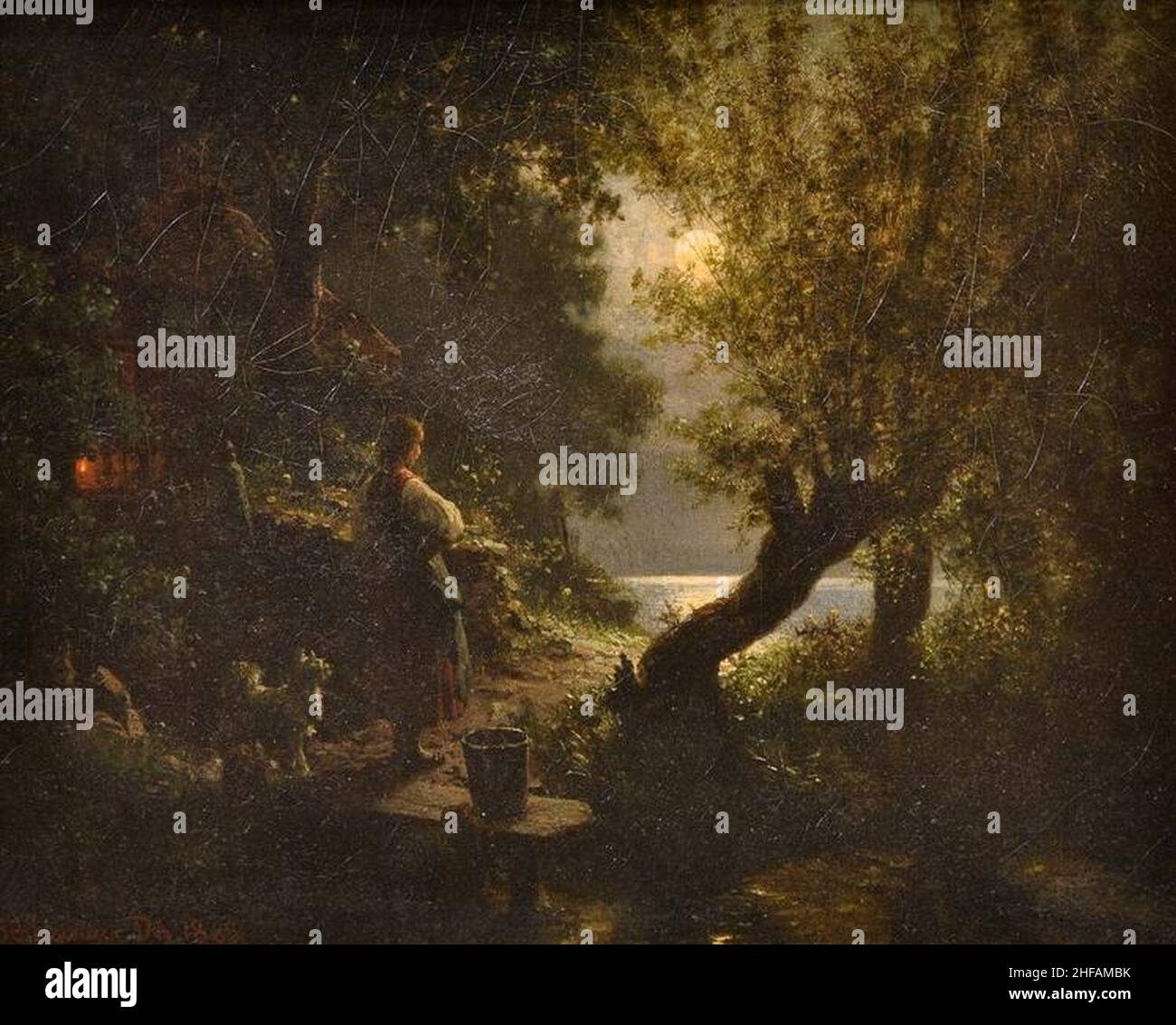 Carl Schlesinger - Beim Vollmond Stock Photo - Alamy