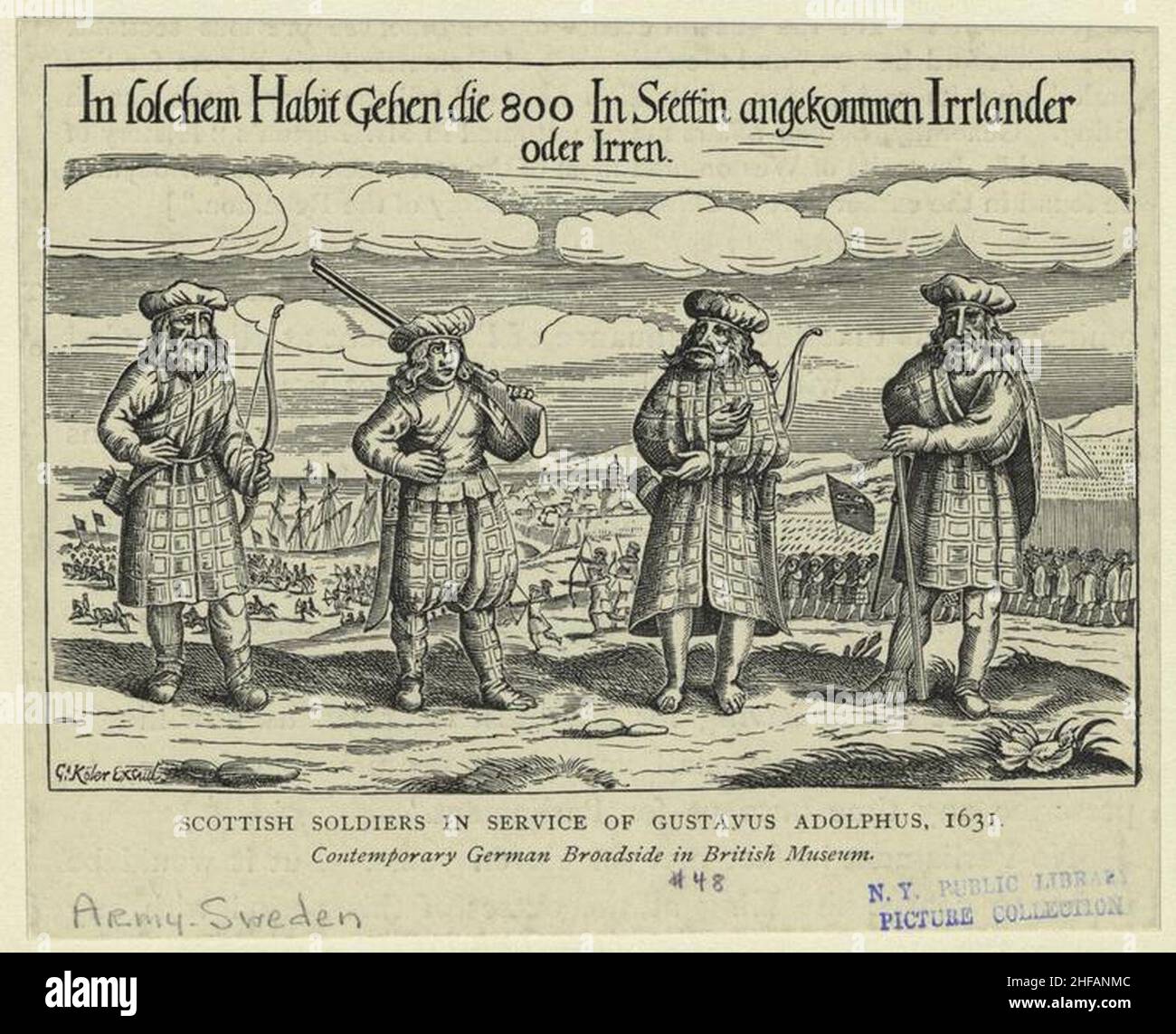 Scottish soldiers in service of Gustavus Adolphus, 1631 Stock Photo - Alamy