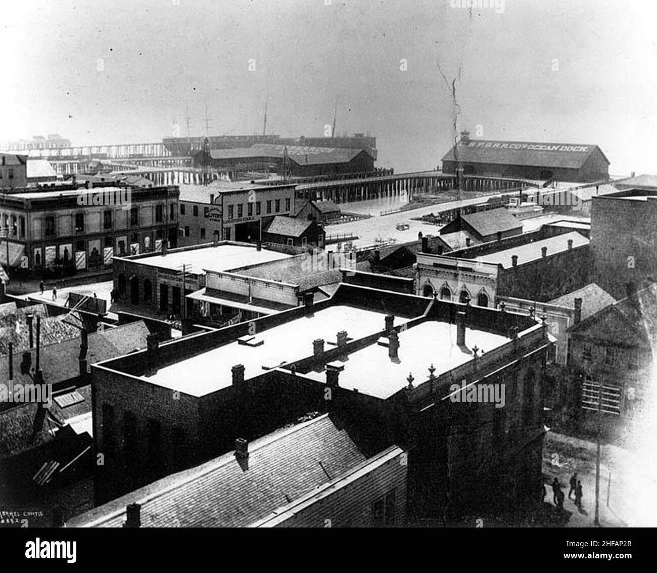 Seattle, to southwest from roof of Occidental Hotel at Yesler Way and ...