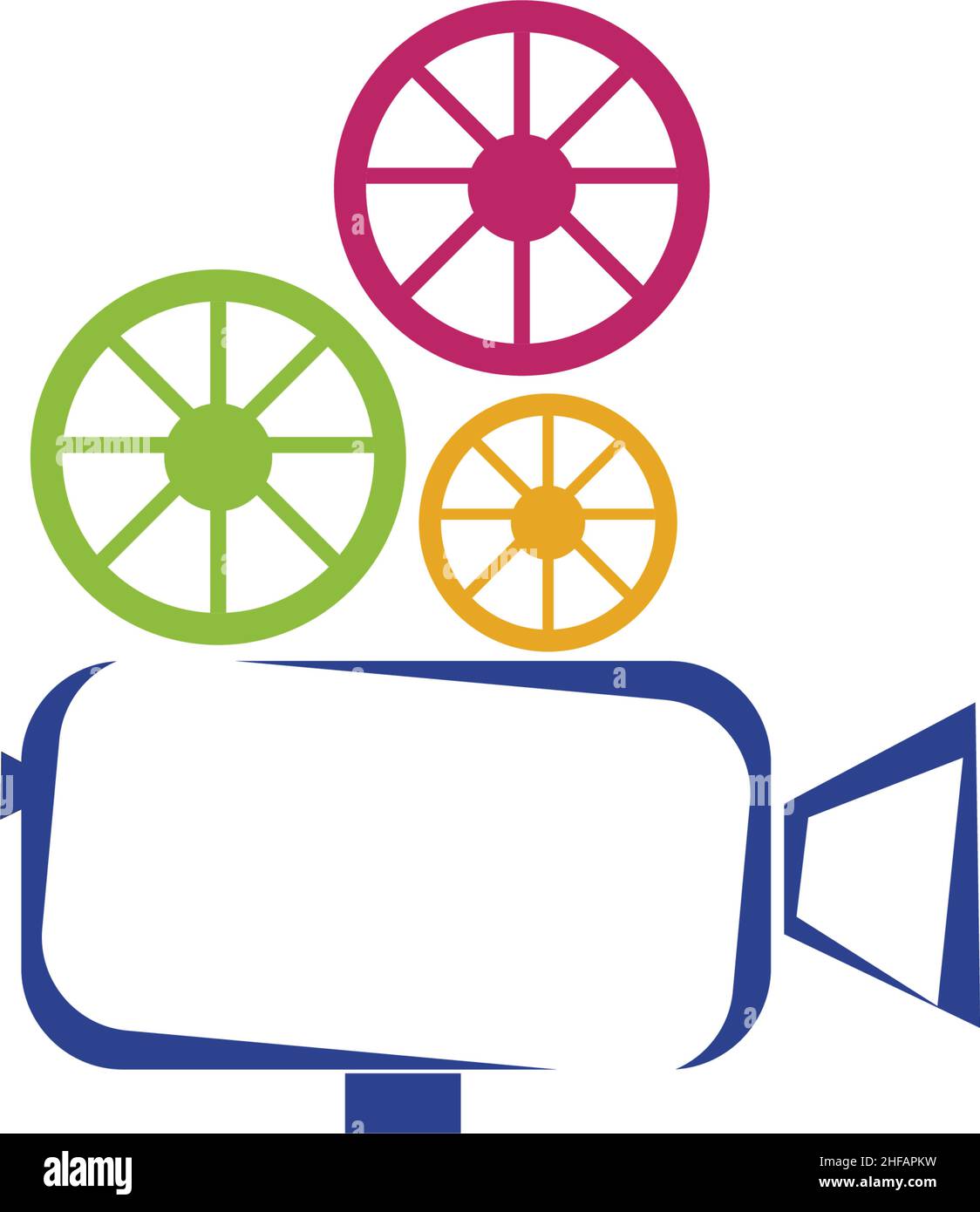 Movie maker company logo design vector template with using video ...