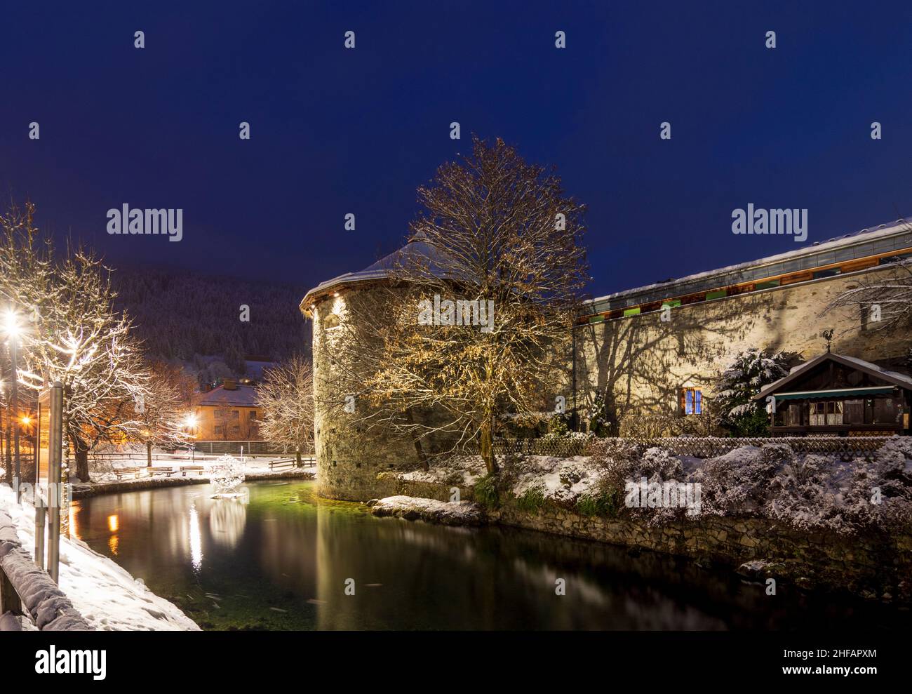Radstadt: Teichturm (Pond Tower), Town Pond, town wall in Pongau ...