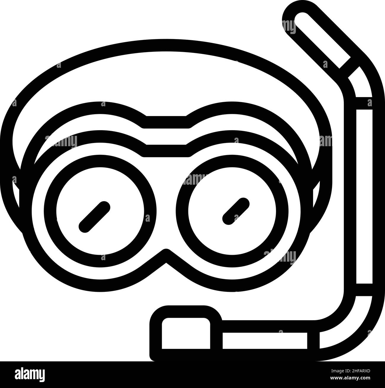 Diving mask icon outline vector. Walk travel. Ecology summer Stock ...
