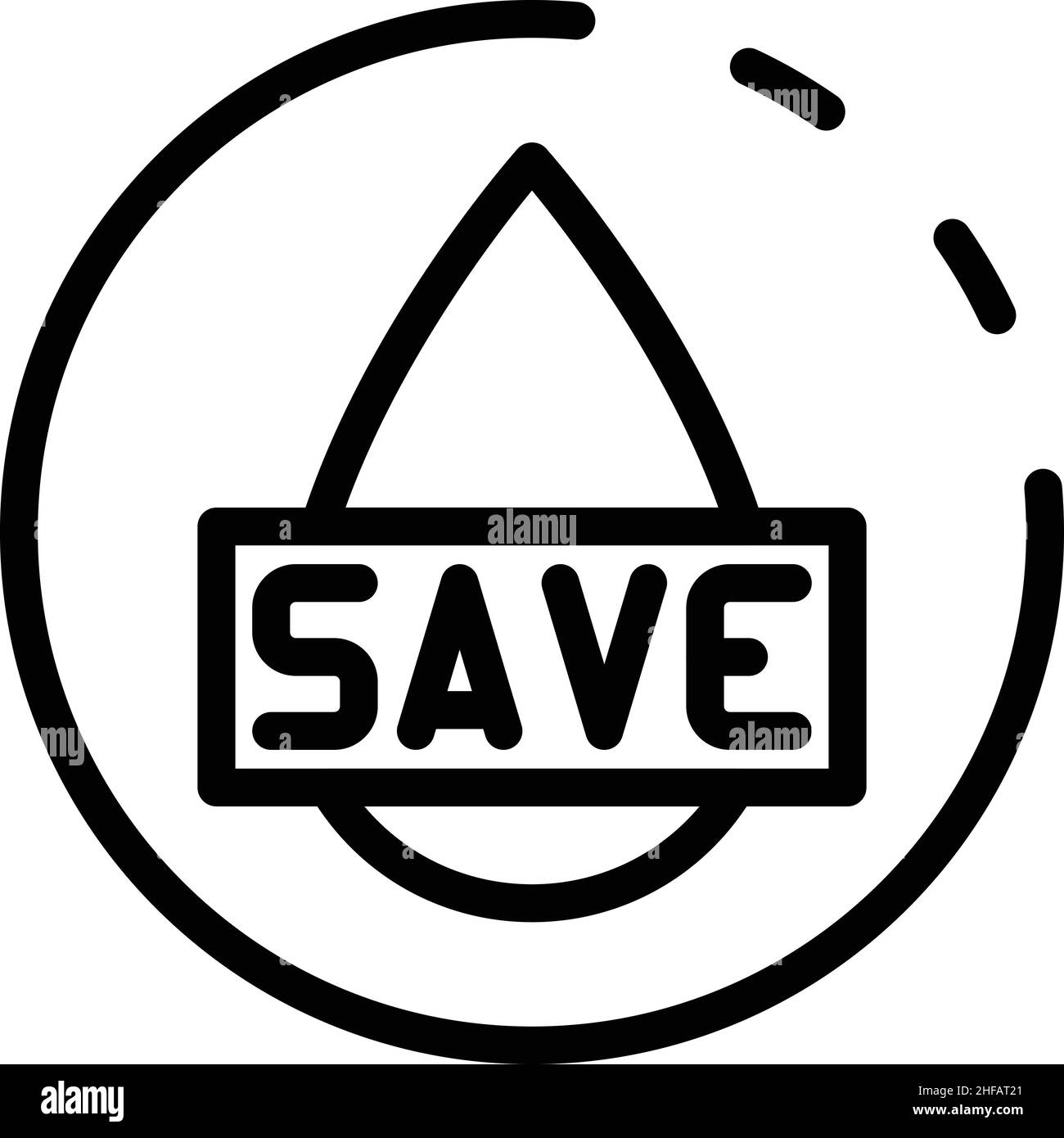 Save water drop icon outline vector. Clean eco. Care drink Stock Vector ...