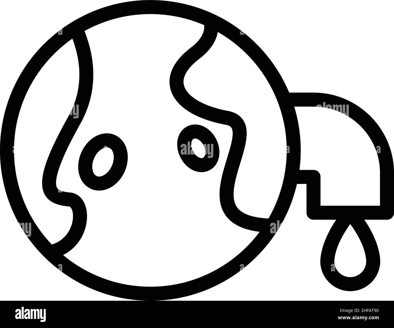 Save global water icon outline vector. Clean drop. Eco drink Stock ...