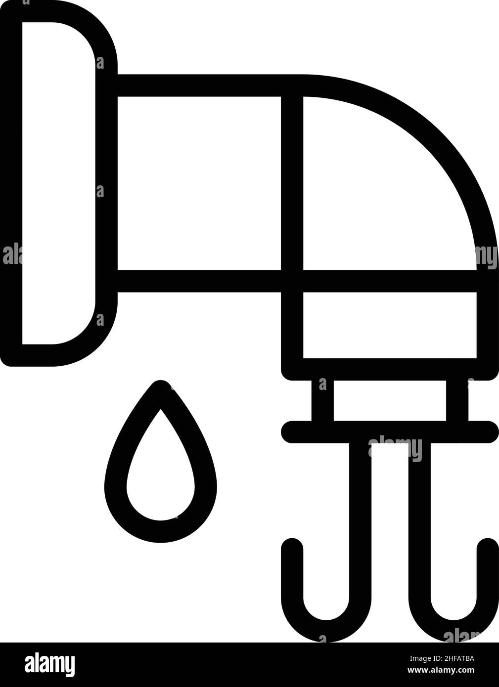 Clean water tap icon outline vector. Save drop eco. Dish shower Stock ...