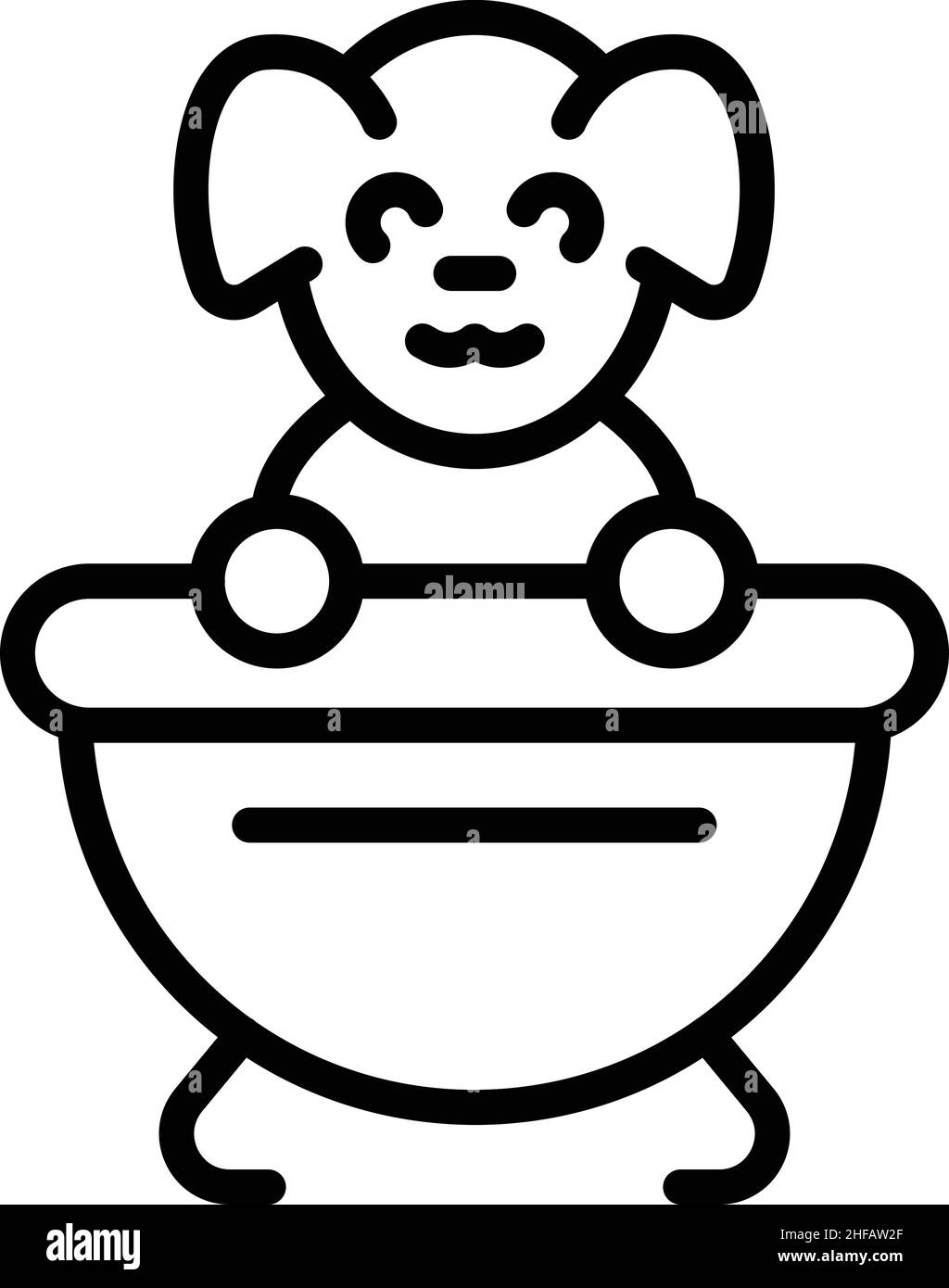 Home dog spa icon outline vector. Bath grooming. Wash animal Stock ...
