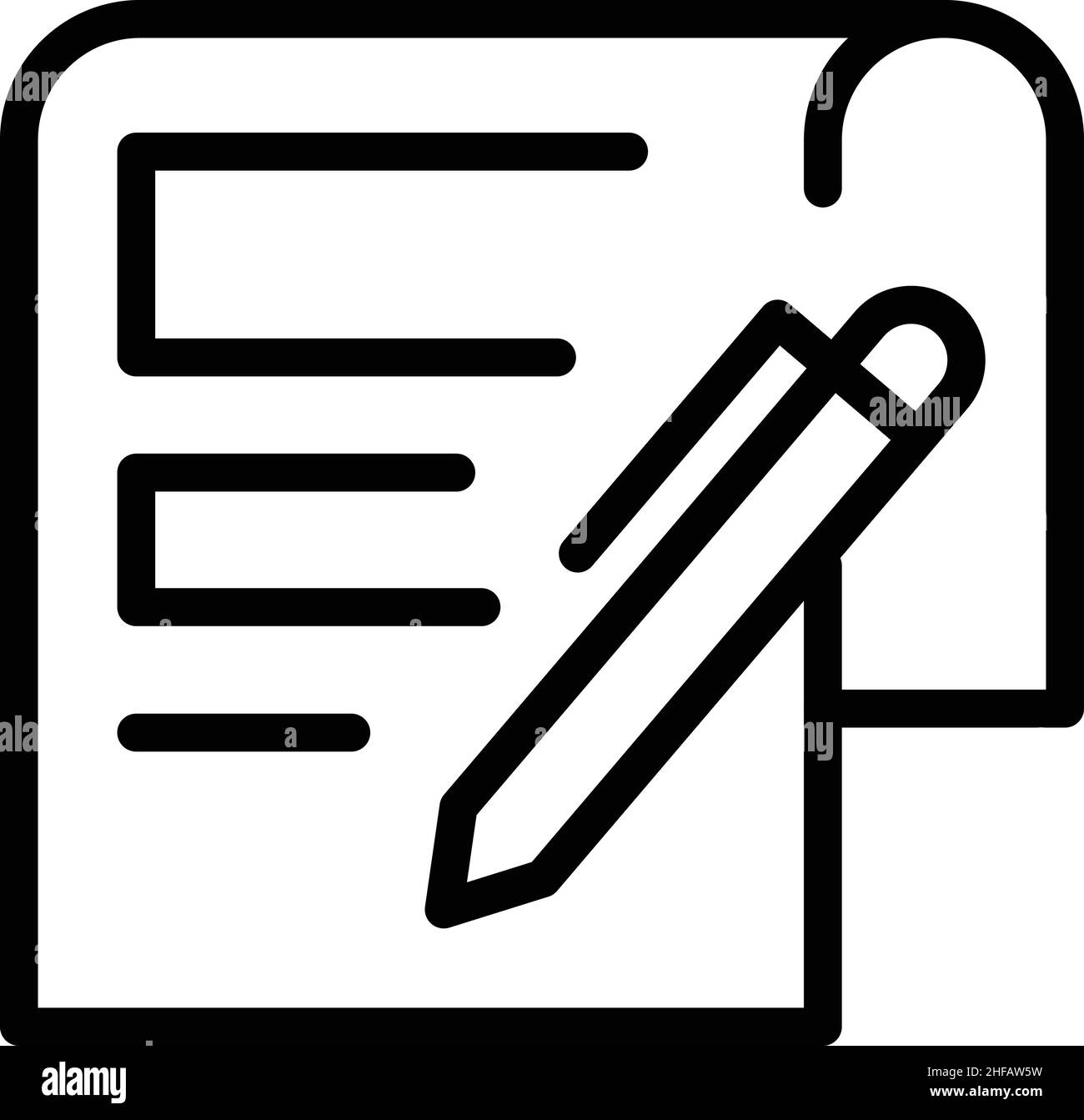 Writing paper icon outline vector. Media content. Plan website Stock ...