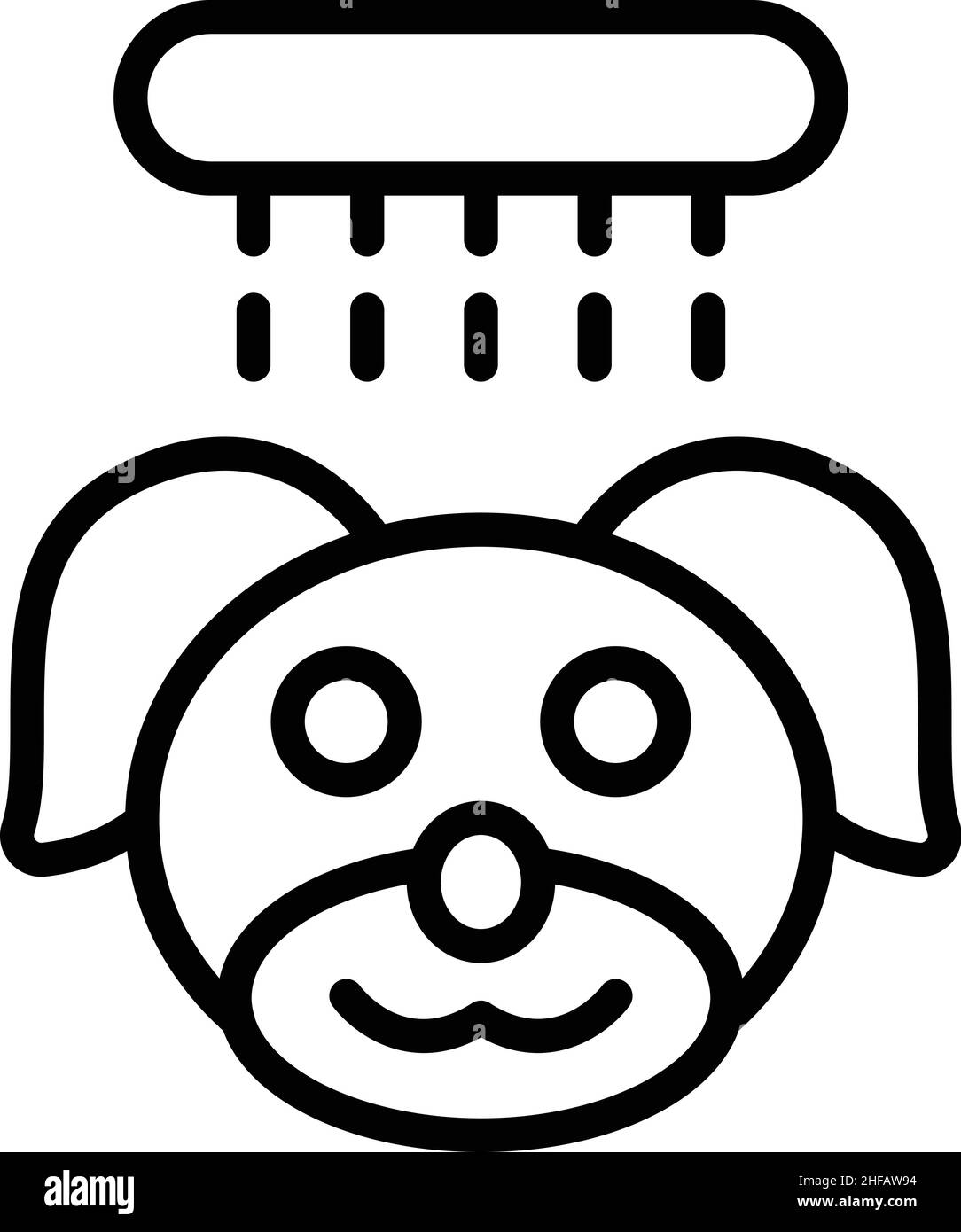 Dog shower icon outline vector. Spa bath. Pet wash Stock Vector Image ...
