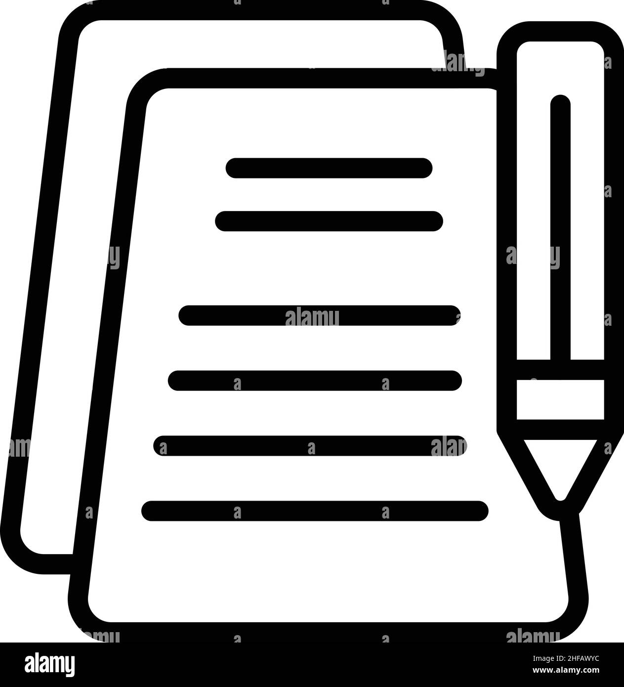 Writing homework icon outline vector. Kid school. Student parent Stock ...