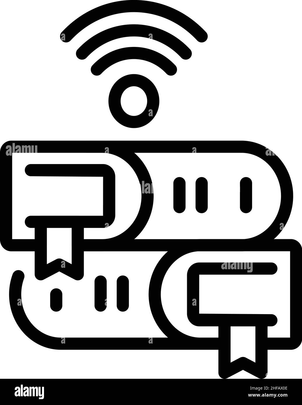Wireless book icon outline vector. Kid school. Help study Stock Vector ...