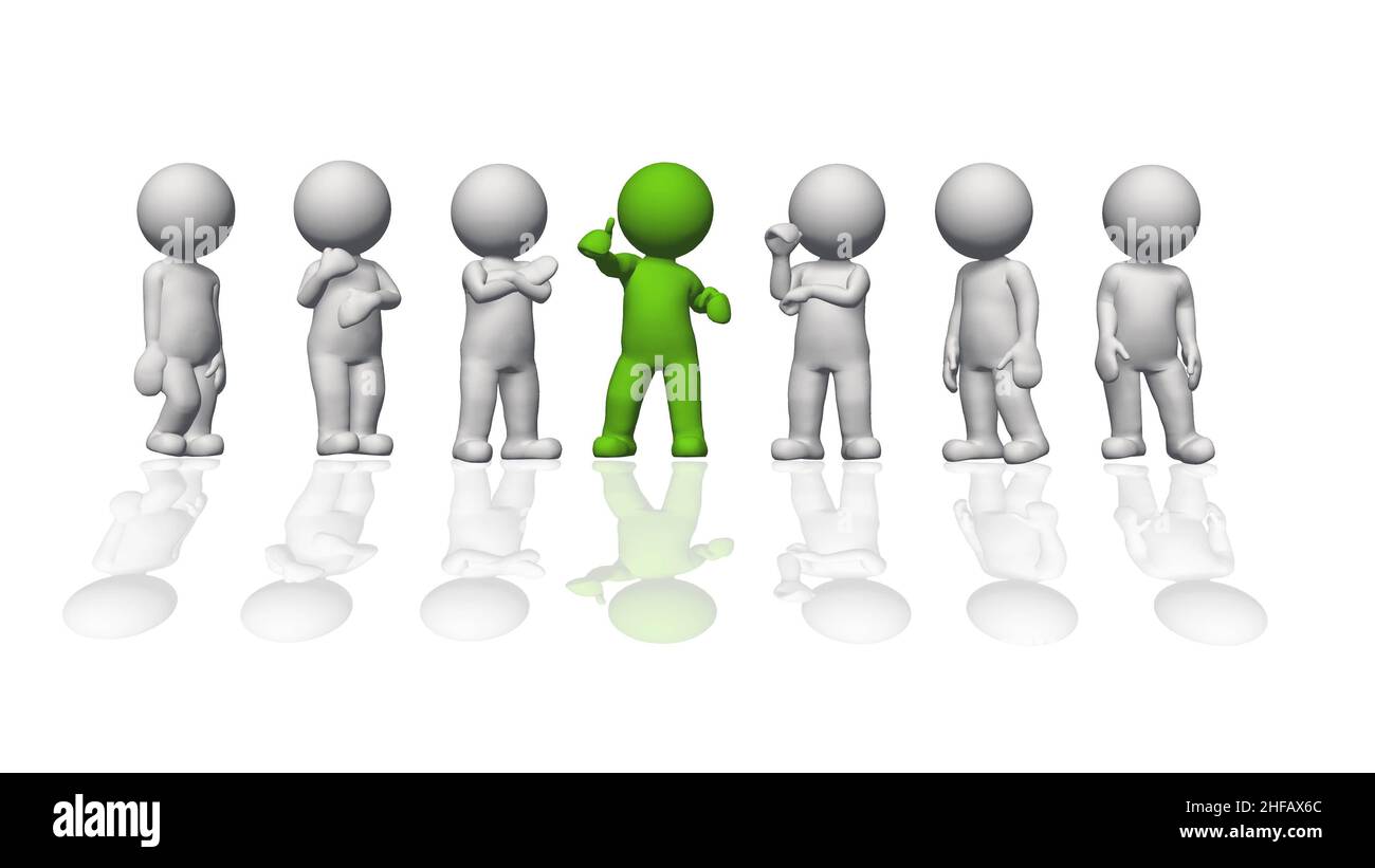 3d small people leader team hi-res stock photography and images - Alamy