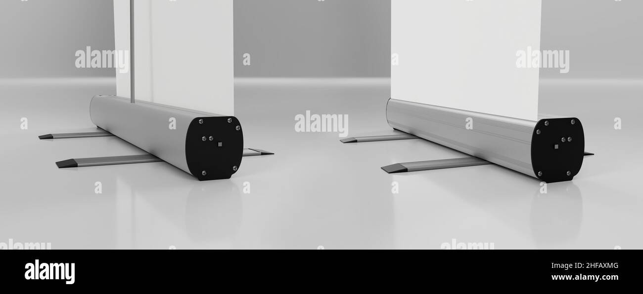 Front & Back Closeup view of an Economic Budget Roll Up Banner Base ...