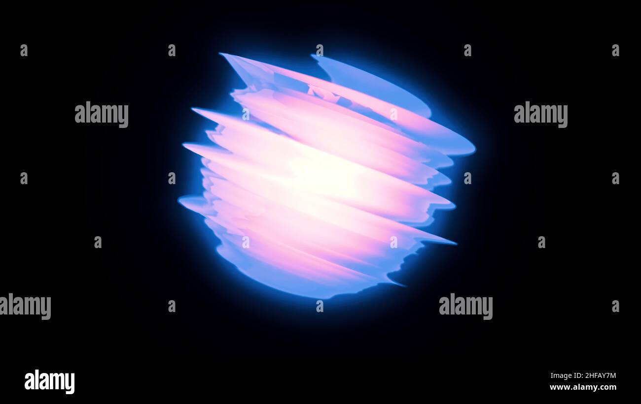 Blue plasma energy ball on a black background closeup. Abstract ...