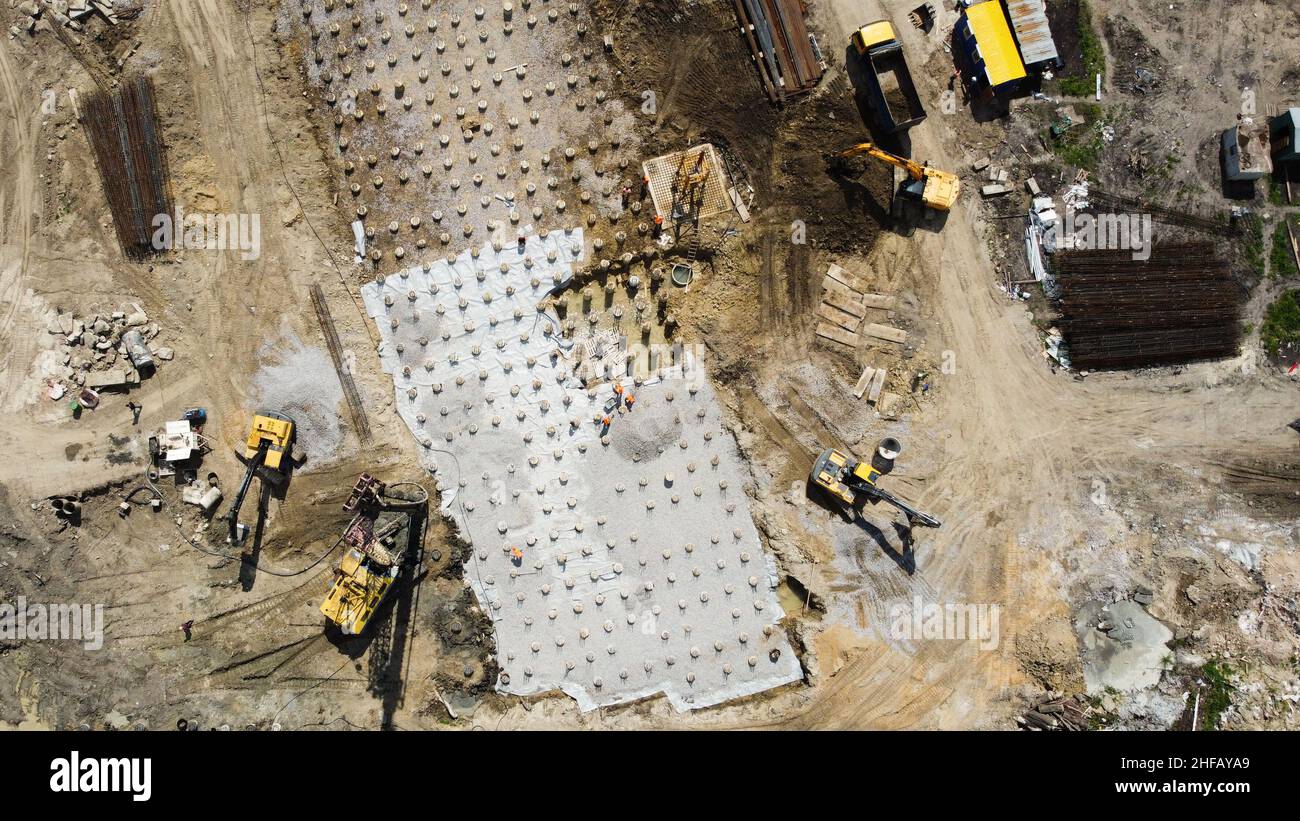Aerial Photo Busy Industrial Construction Site Stock Photo - Alamy