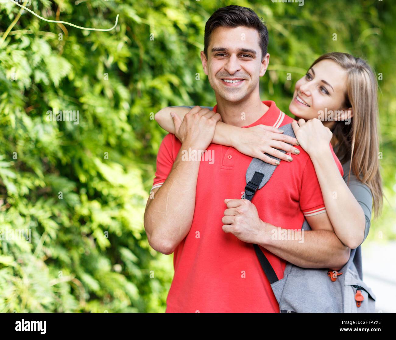 Portrait of couple who is walking in time travel Stock Photo - Alamy