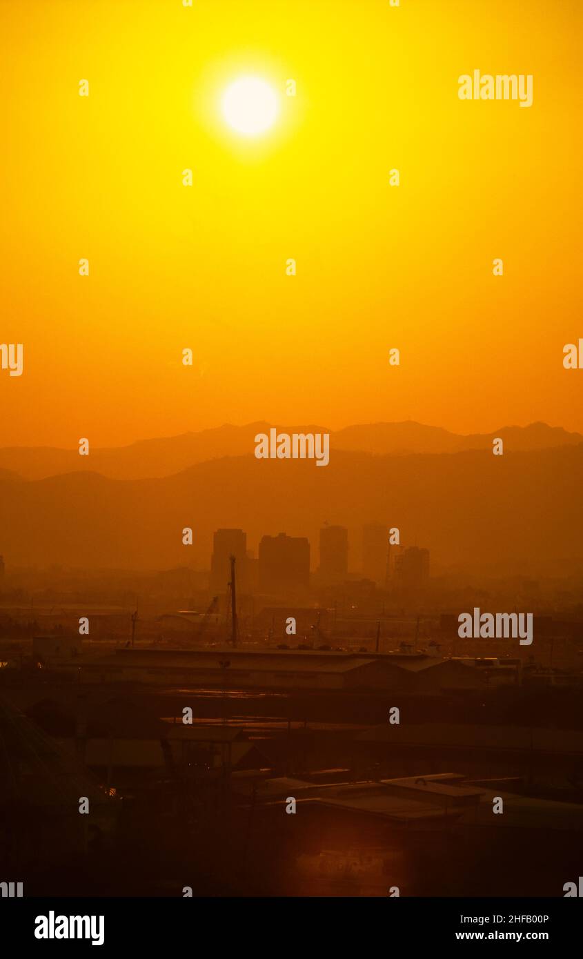 Sunset over Cebu City, the 'Queen City of the South', on Cebu Island in ...