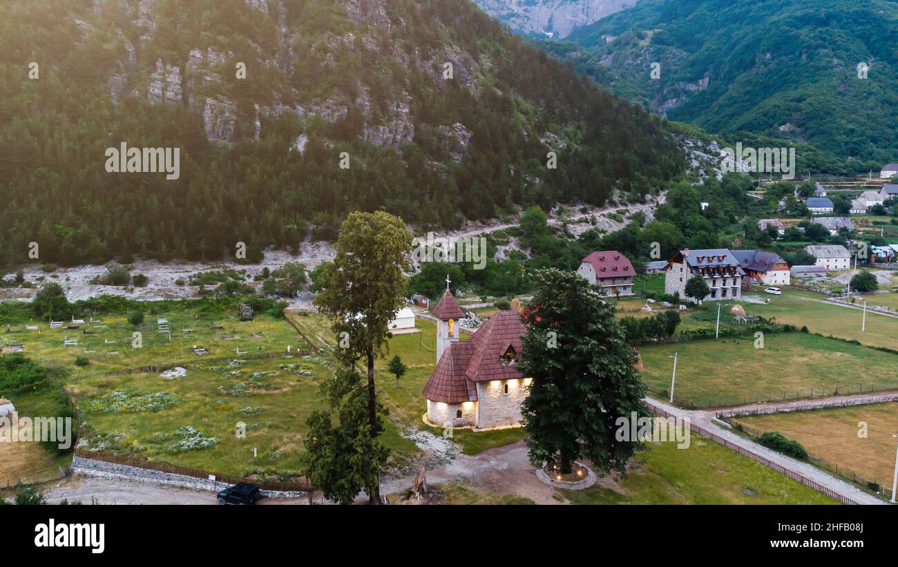 A Catholic Church in the village of Theth in Prokletije in the Acursed ...