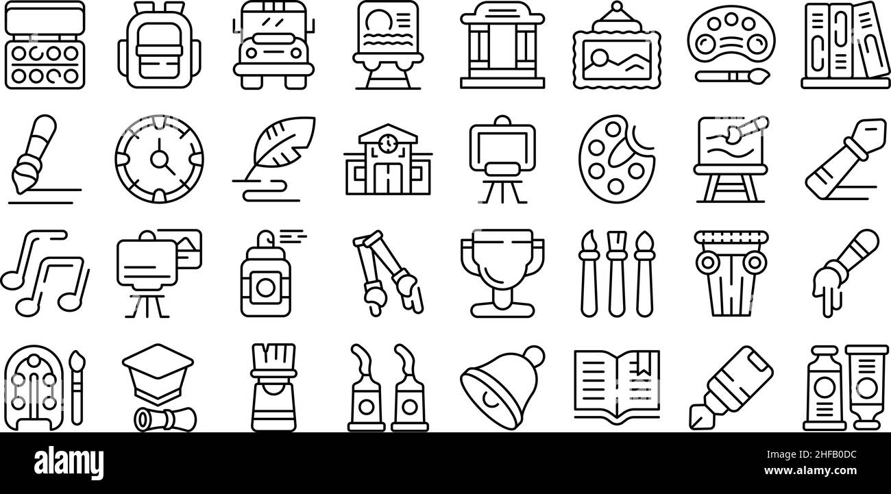 Painting school icon outline vector. Class student. Master graduate ...