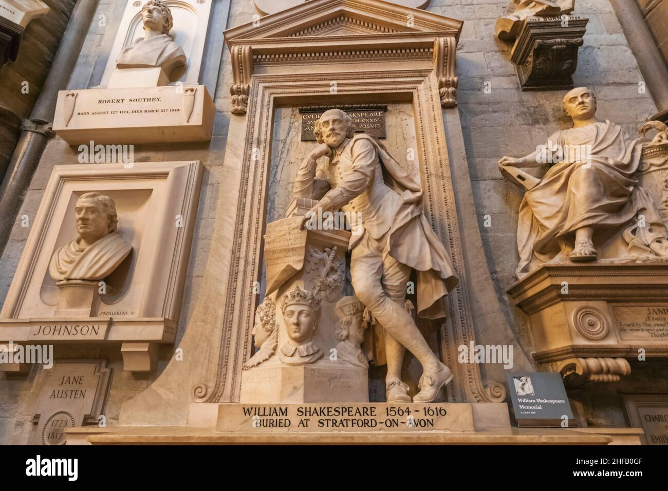 England, London, Westminster Abbey, Poets Corner, William Shakespeare ...