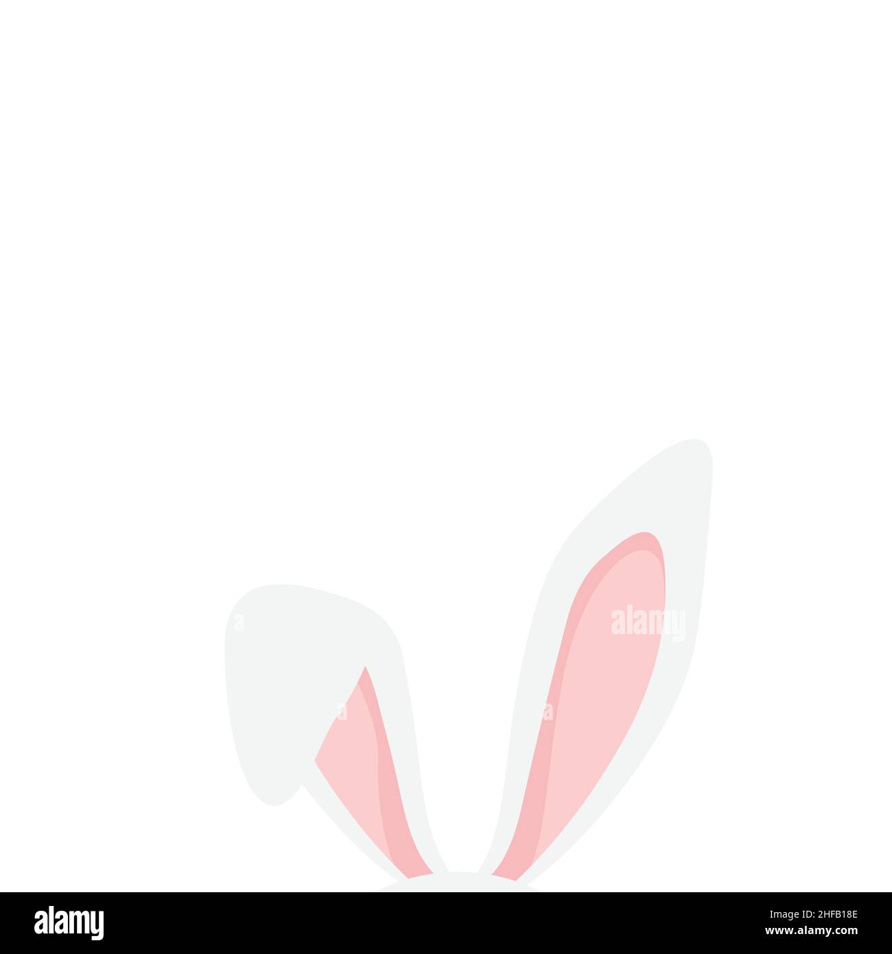 Easter bunny white rabbit ears isolated on white background. Vector ...