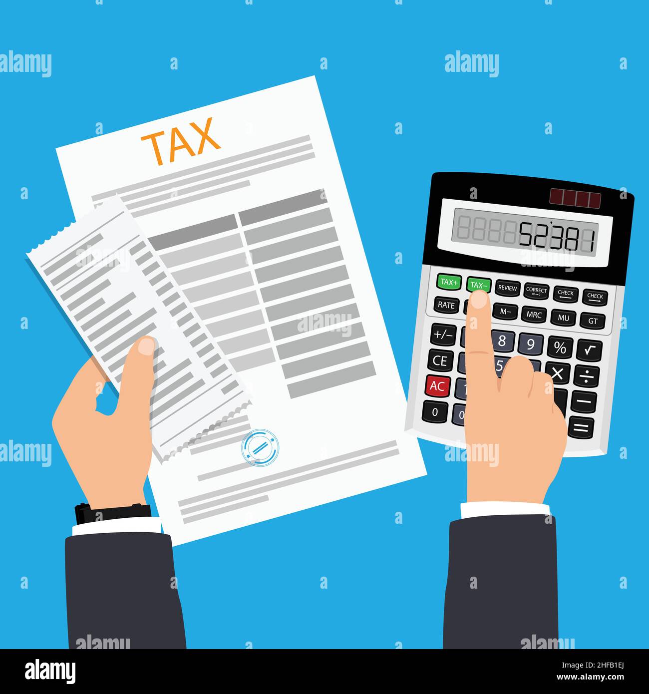 Tax payment concept. State Government taxation, calculation of tax ...