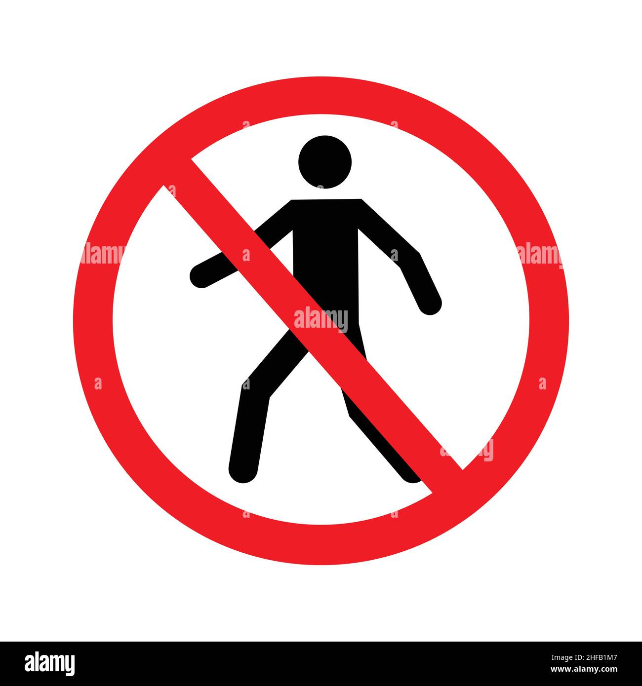 No access for pedestrians prohibition sign. No entry symbol. Vector ...