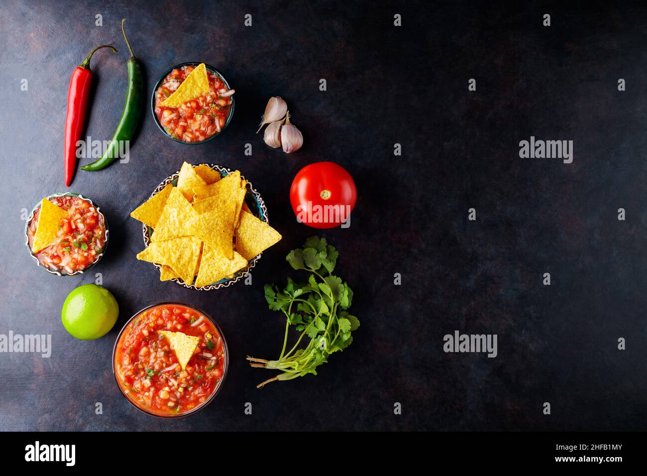 Traditional Latin American mexican salsa sauce and ingredients. Salsa ...