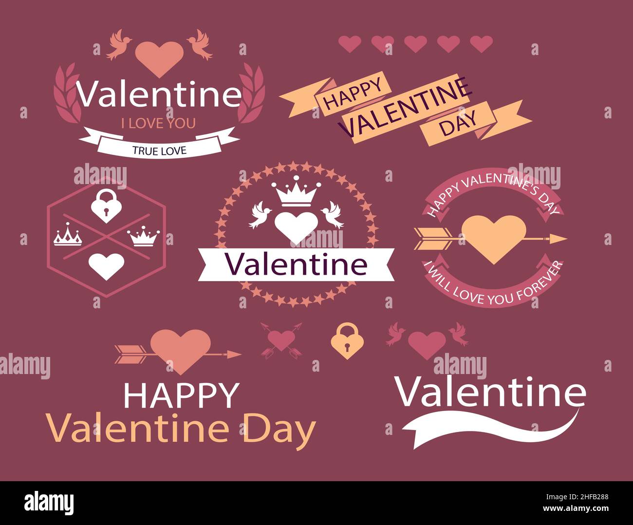 Abstract Letter Initial Valentine day Vector Logo , Premium Quality ...